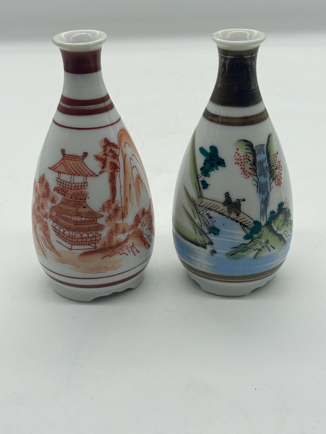 Pair of Imari Made in Japan Hand Painted Porcelain Sake Pitchers - Etsy