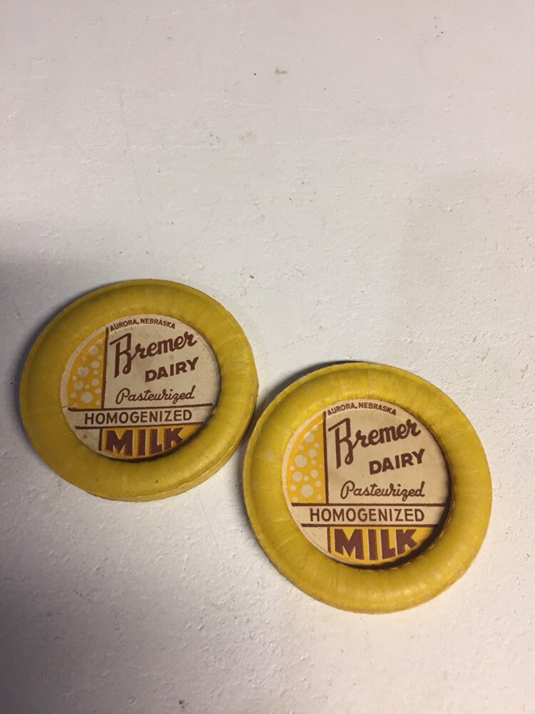 Pair Bremer Dairy Pasteurized Homogenized Milk Bottle Cap - Etsy