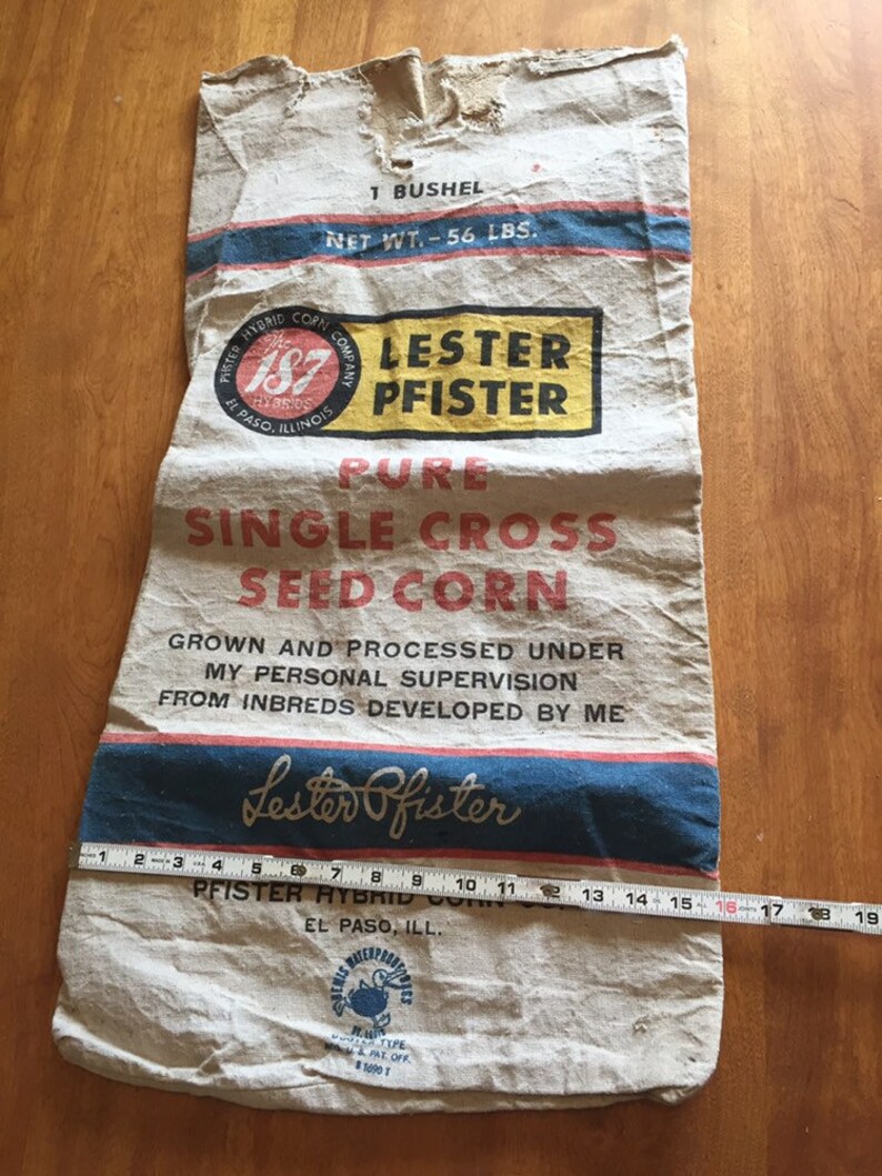 Lester Pfister Pure Single Cross Seed Corn Sack - Etsy