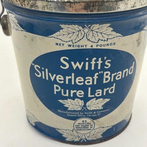 Swift Silverleaf Brand Pure Lard Chicago Ill. 4 Pound Tin - Etsy