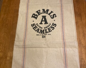 Vintage Heavy Cotton Sack / Seed Sack Bemis Seamless A Extra Heavy - Etsy