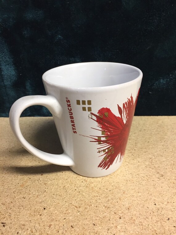 Starbucks red flower coffee cup | Etsy