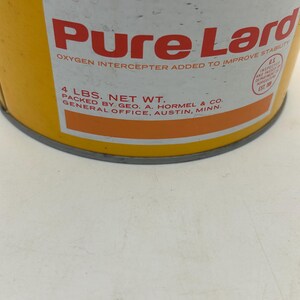 Hormel Pure Lard Austin Minn. Great Colors - Etsy