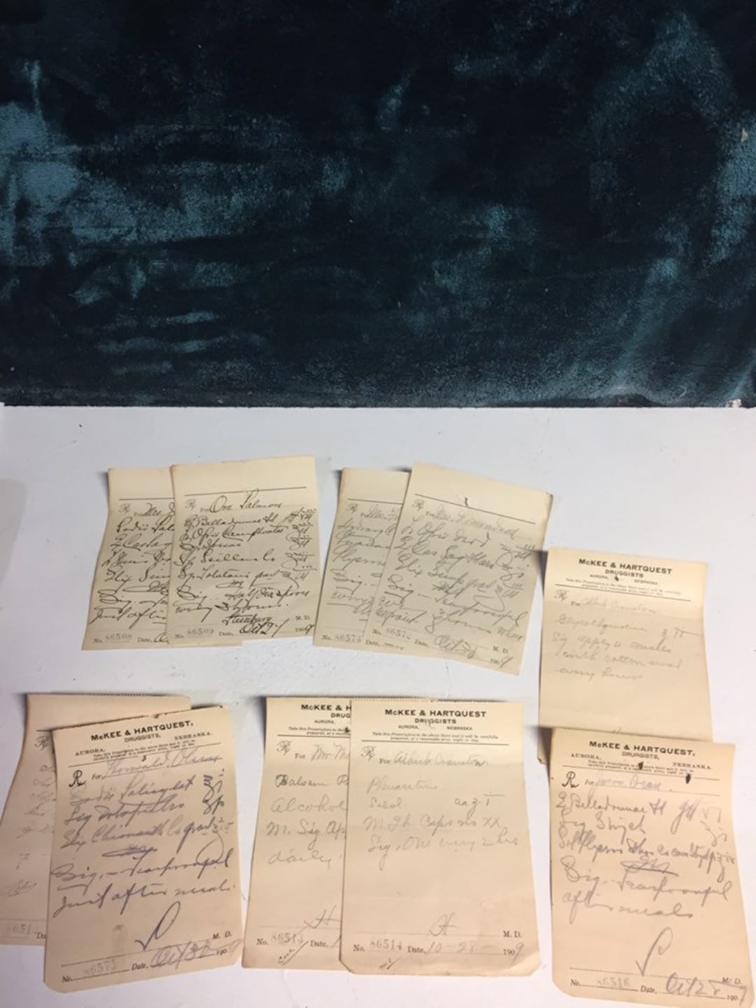 115 Year Old Medical Prescriptions / Scripts From Mckee and Hartquest ...