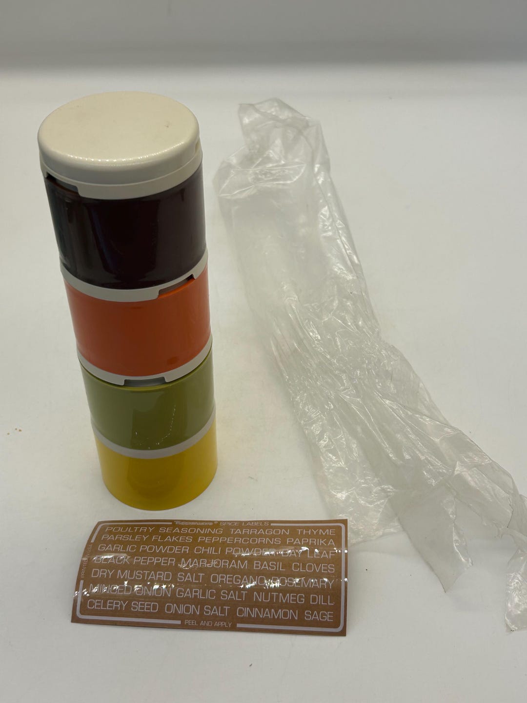 Tupperware Harvest Colors Stacking Seasoning Canisters Salt Pepper ...