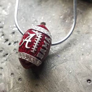 University of Alabama Silver and Diamond Football Pendant - Etsy