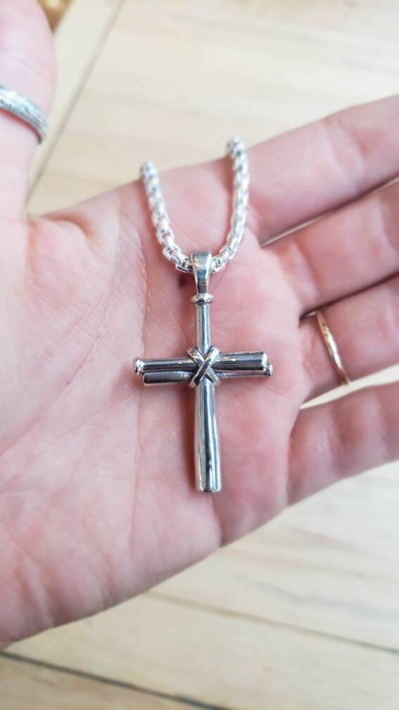 Men's Extra Large Baseball Bat Cross, Sterling Silver - Etsy