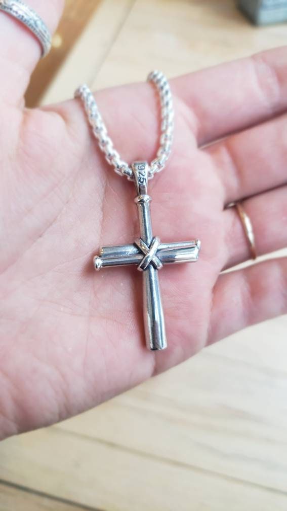 Men's Extra Large Baseball Bat Cross, Sterling Silver - Etsy