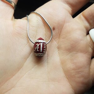 University of Alabama Silver and Diamond Football Pendant - Etsy