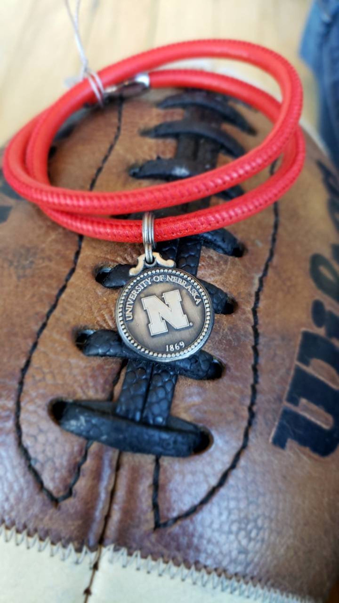 Nebraska Huskers Leather Antique Charm Bracelet - Etsy