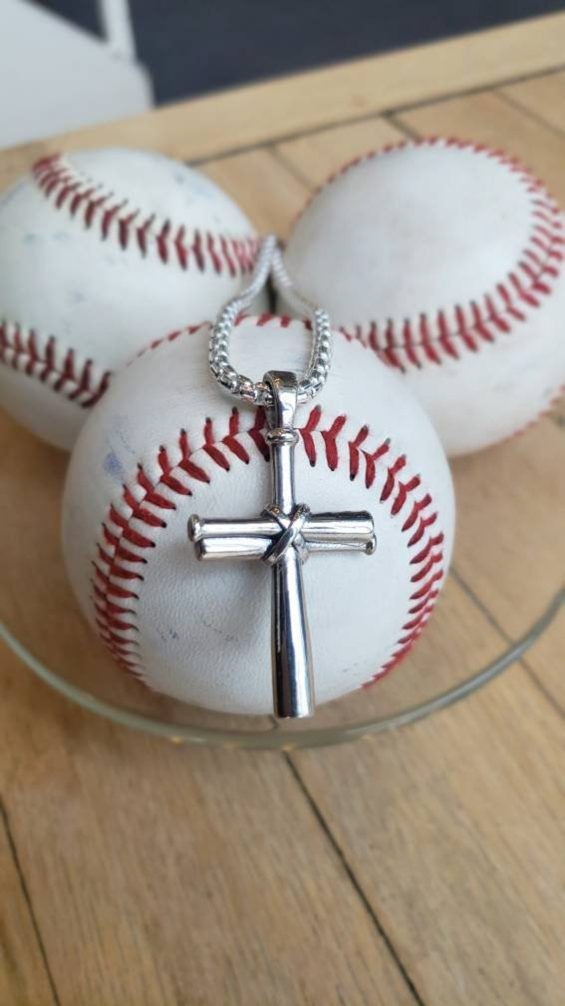 Men's Extra Large Baseball Bat Cross Sterling Silver - Etsy
