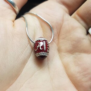 University of Alabama Silver and Diamond Football Pendant - Etsy