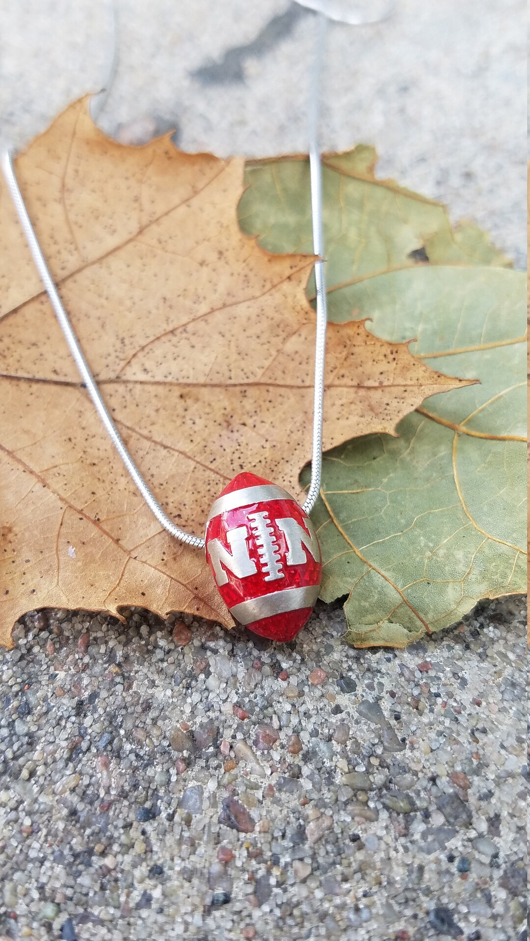 Nebraska Huskers Sterling Silver Football Necklace - Etsy