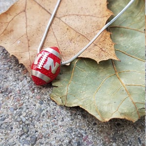 Nebraska Huskers Sterling Silver Football Necklace - Etsy