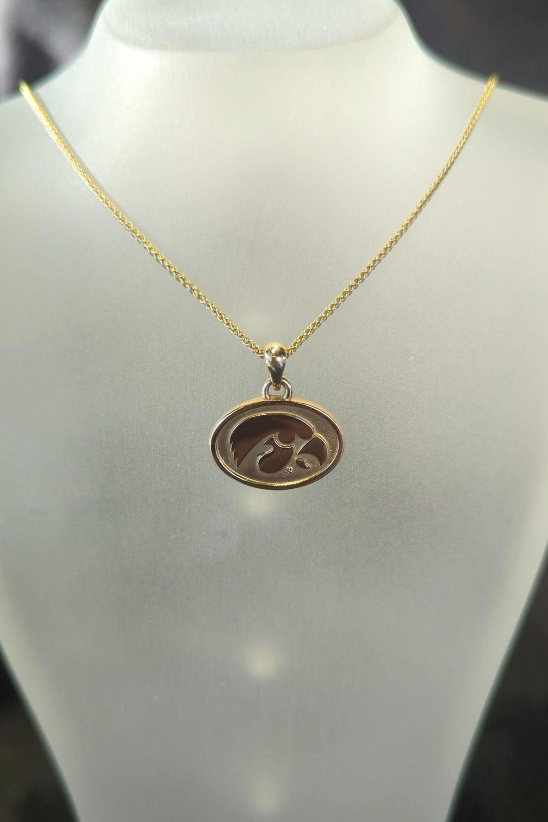 Iowa Hawkeye 14k Yellow Gold Tiger Hawk Neckace - Etsy