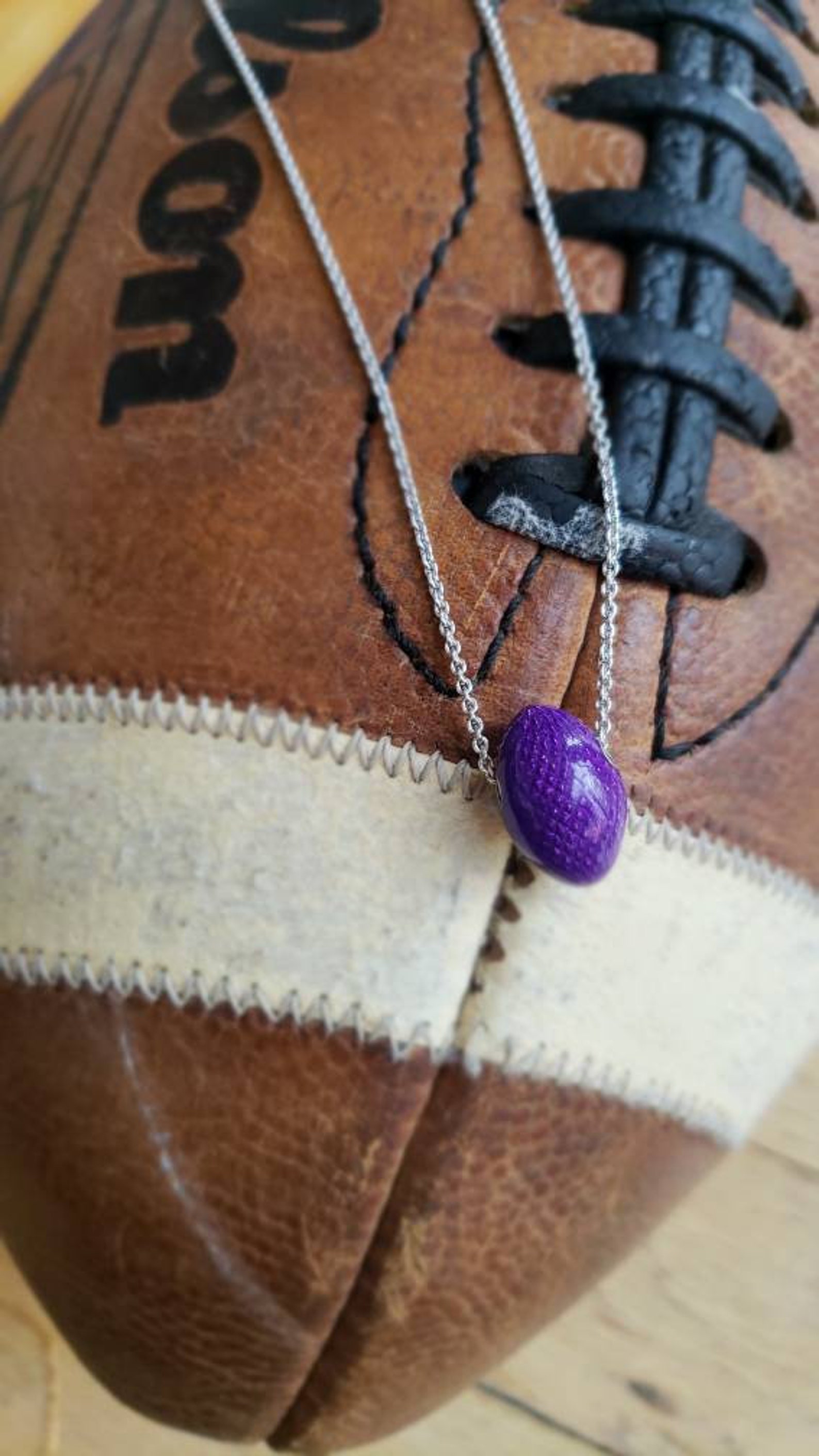 LSU Tigers Football Pendant With 18k Gold Inlay & Yellow | Etsy