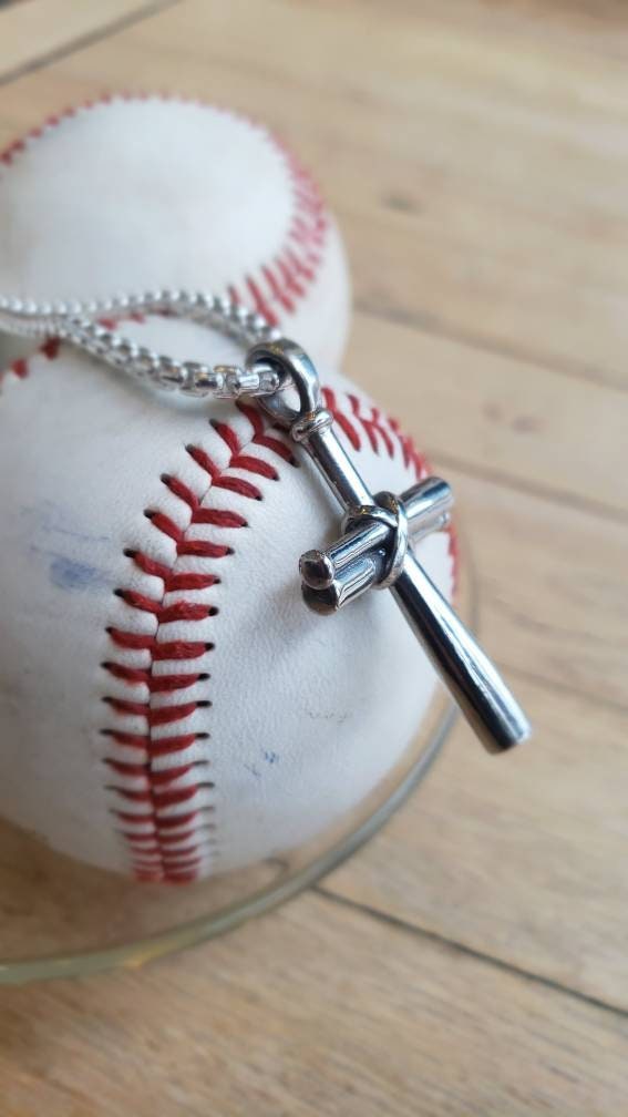Men's Extra Large Baseball Bat Cross, Sterling Silver - Etsy
