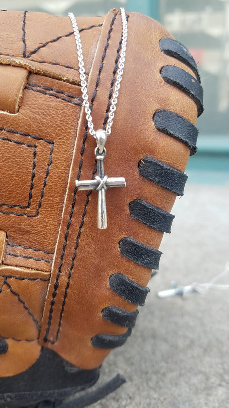 Baseball Bat Cross Small Sterling Silver - Etsy