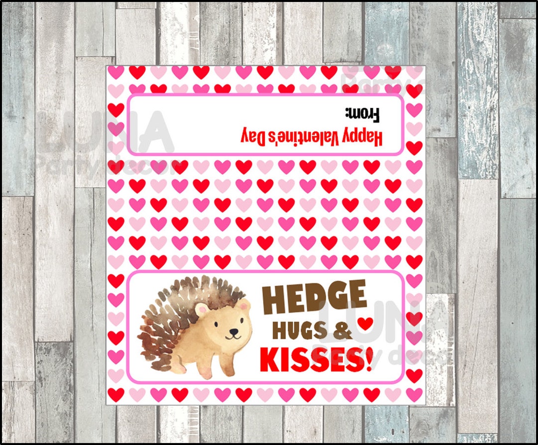 Hedgehog Valentine Cards, Valentines for Kids, Printable Valentine ...