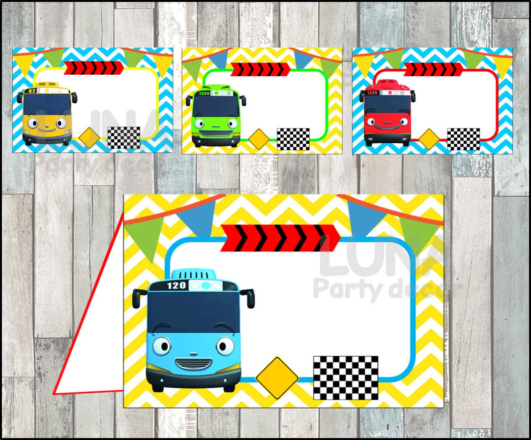 Tayo the Little Bus Food Tent Cards Instant Download, Printable Tayo ...
