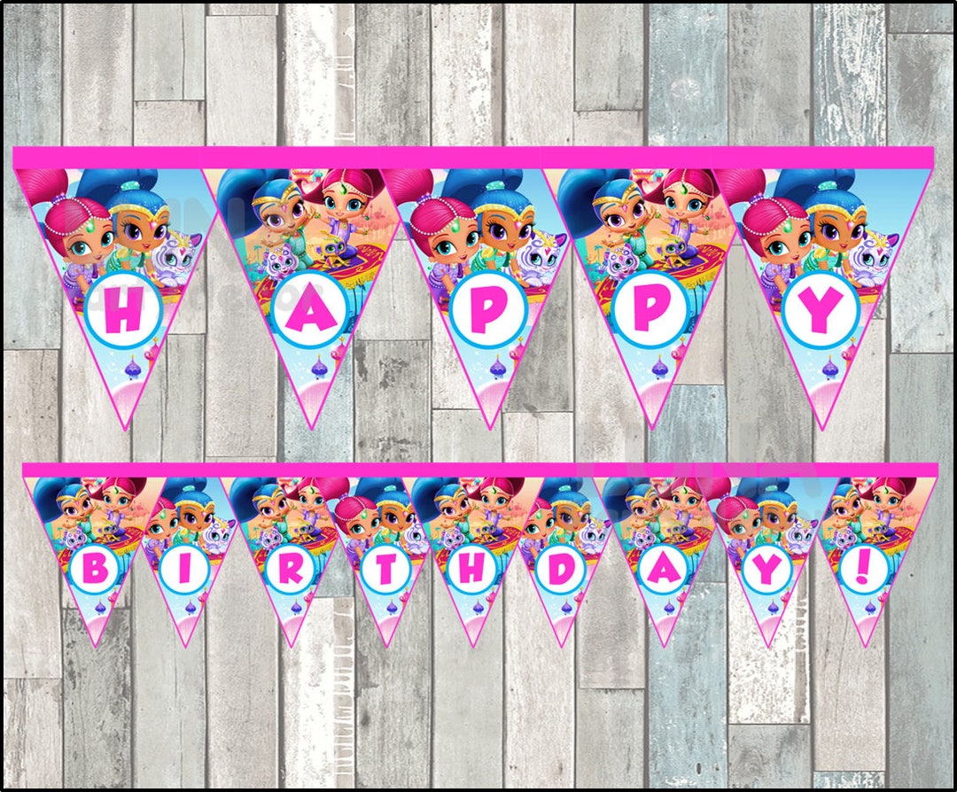 Shimmer and Shine Triangle Banner Instant Download, Printable Shimmer ...