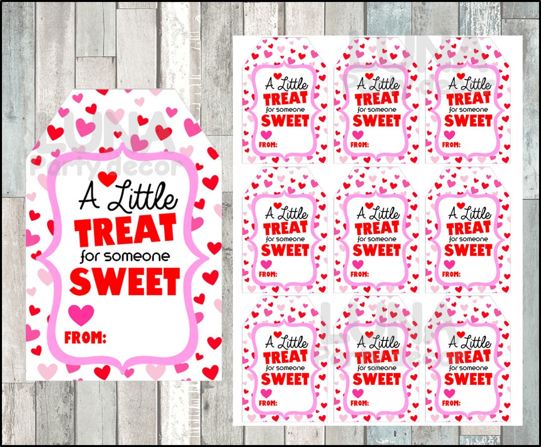 INSTANT DOWNLOAD Sweet Treat Valentine's Day Gift Tags, Valentine Tag ...