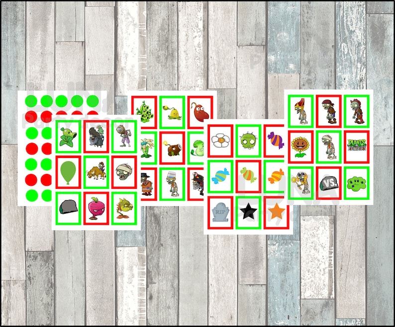 Plants Vs Zombies 30 Cards Instant Download, Printable Plants Vs ...