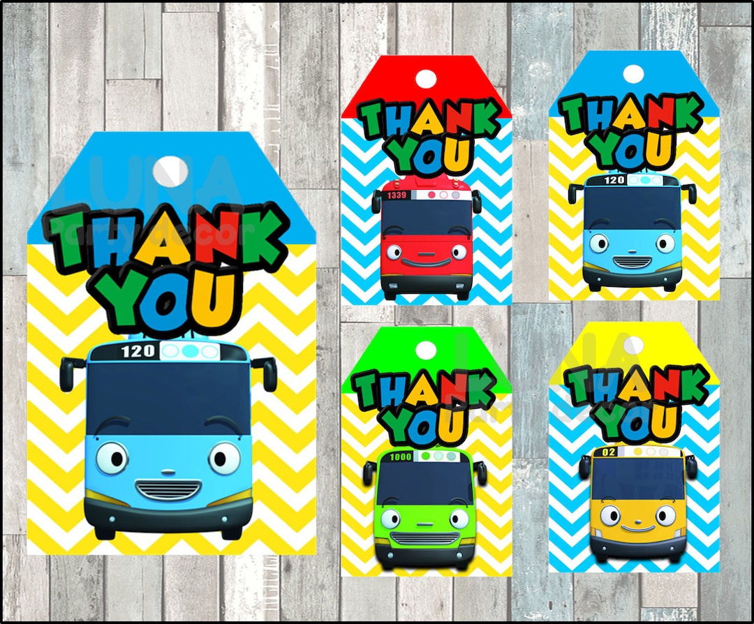 Tayo the Little Bus Thank You Tags Instant Download, Printable Tayo the ...