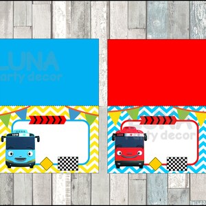 Tayo the Little Bus Food Tent Cards Instant Download, Printable Tayo ...