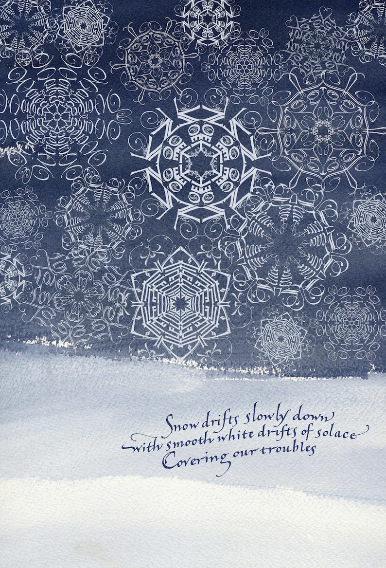 Greeting Card With Snowflakes and Haiku - Etsy