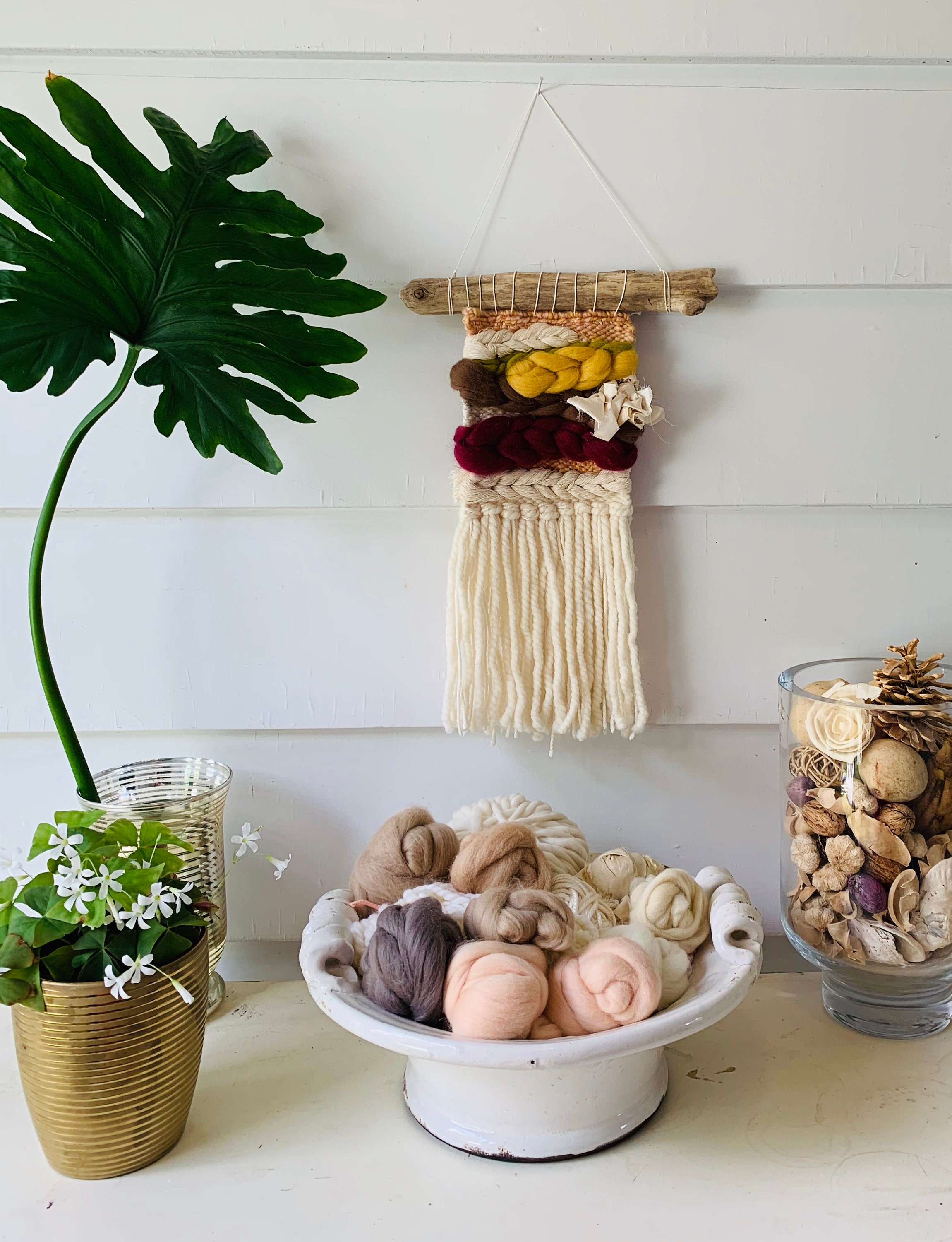 Small Weaving All Natural Fibers Wool Roving Fall Colors - Etsy