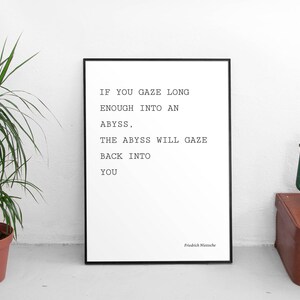 Abyss Quote by Friedrich Nietzsche, Digital Download, Printable Art ...