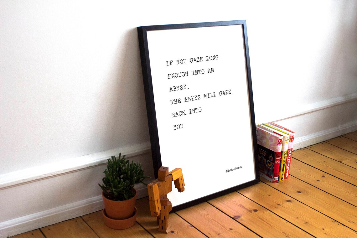 Abyss Quote by Friedrich Nietzsche, Digital Download, Printable Art ...