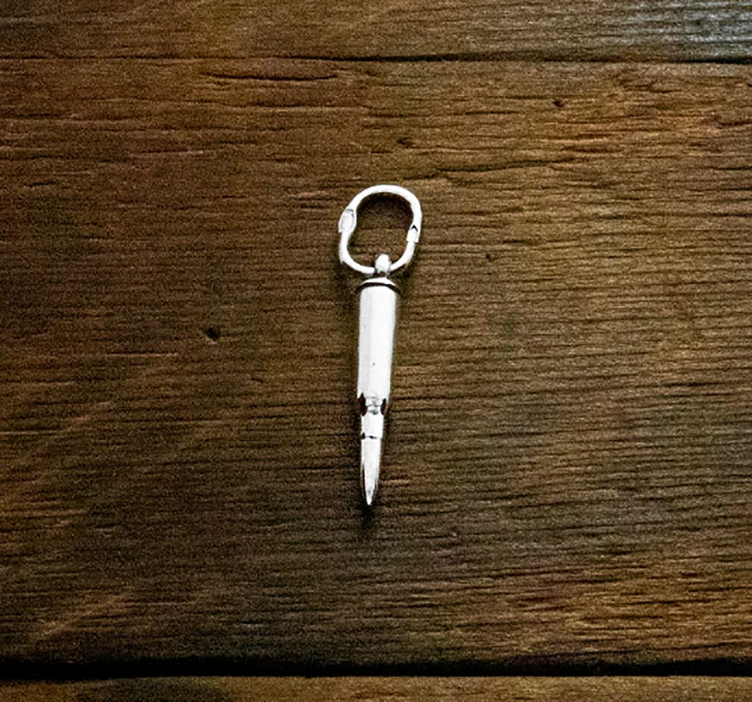 Silver Bullet Pendant, Military Jewelry Gift, 925 Sterling Silver ...