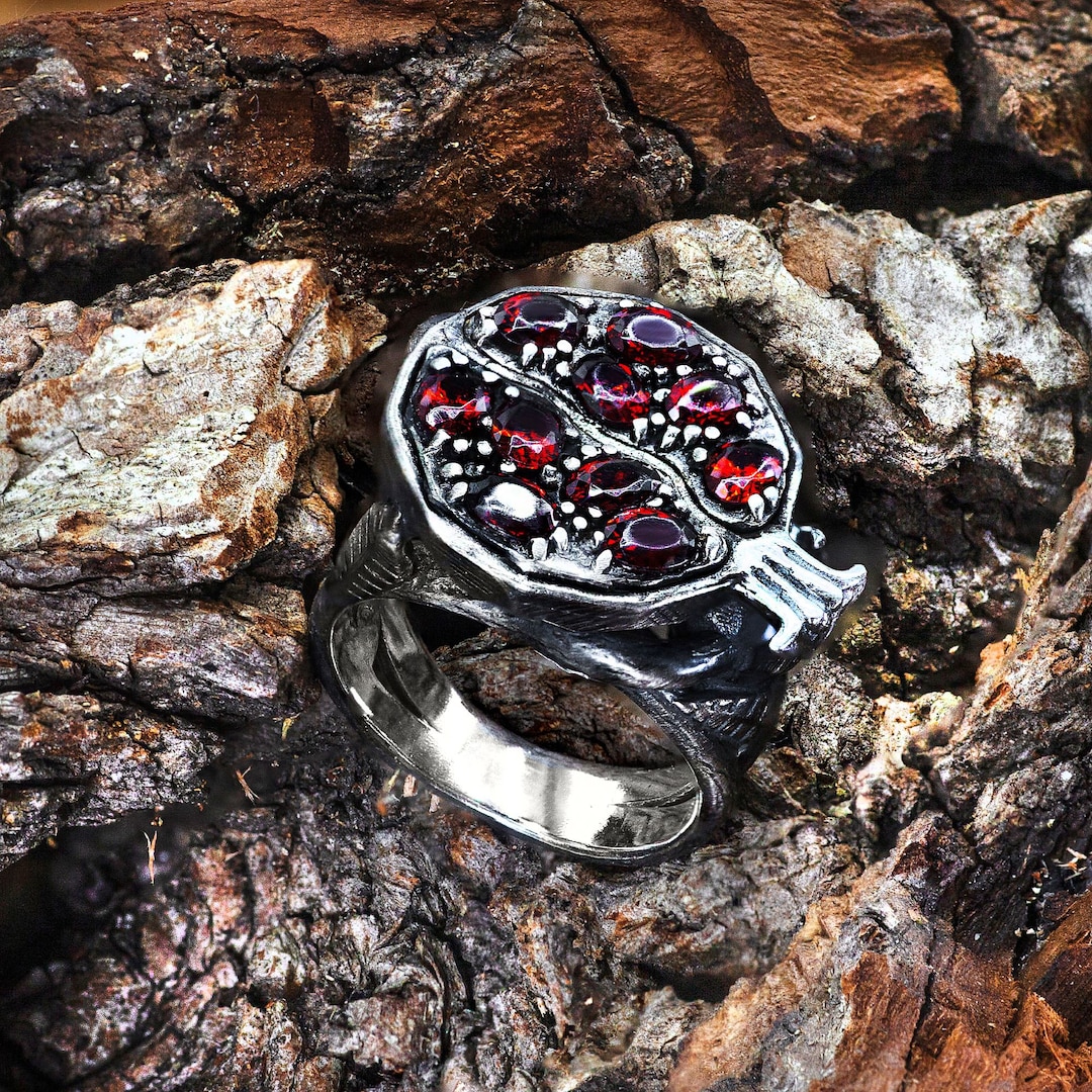 Pomegranate Signet Ring Persephone - Symbol of Love, Luck, Health ...