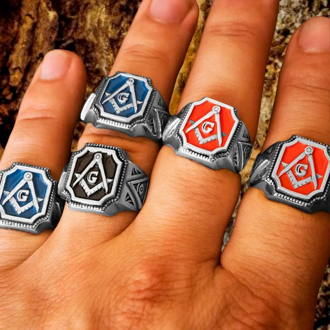Masonic Ring for Men, Fraternal Rings, Sterling Silver Masonic Jewelry ...