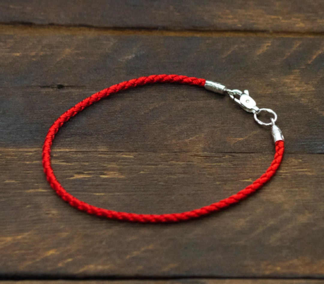 Red Silk Cord With Silver Clasp, Bracelet or Necklace Cord, Red Cord ...