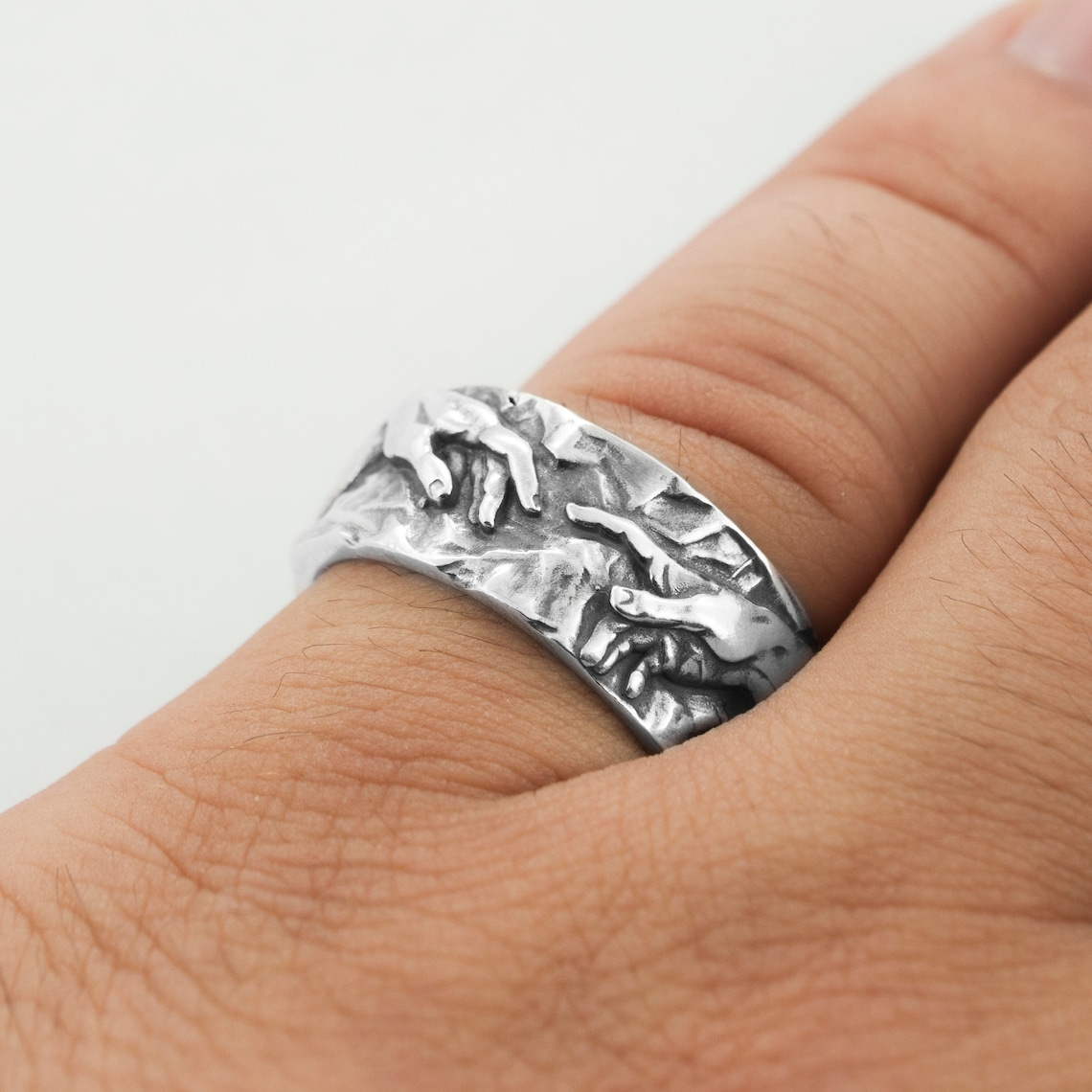 Hand of God Giving Life to Adam Ring Michelangelo Ring - Etsy