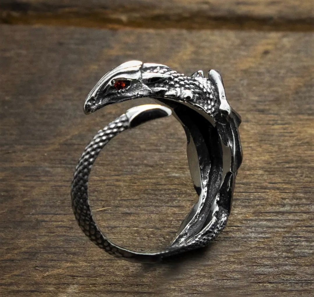 Silver Adjustable Dragon Ring, Celtic Ring, Dragon Jewelry, Asian ...