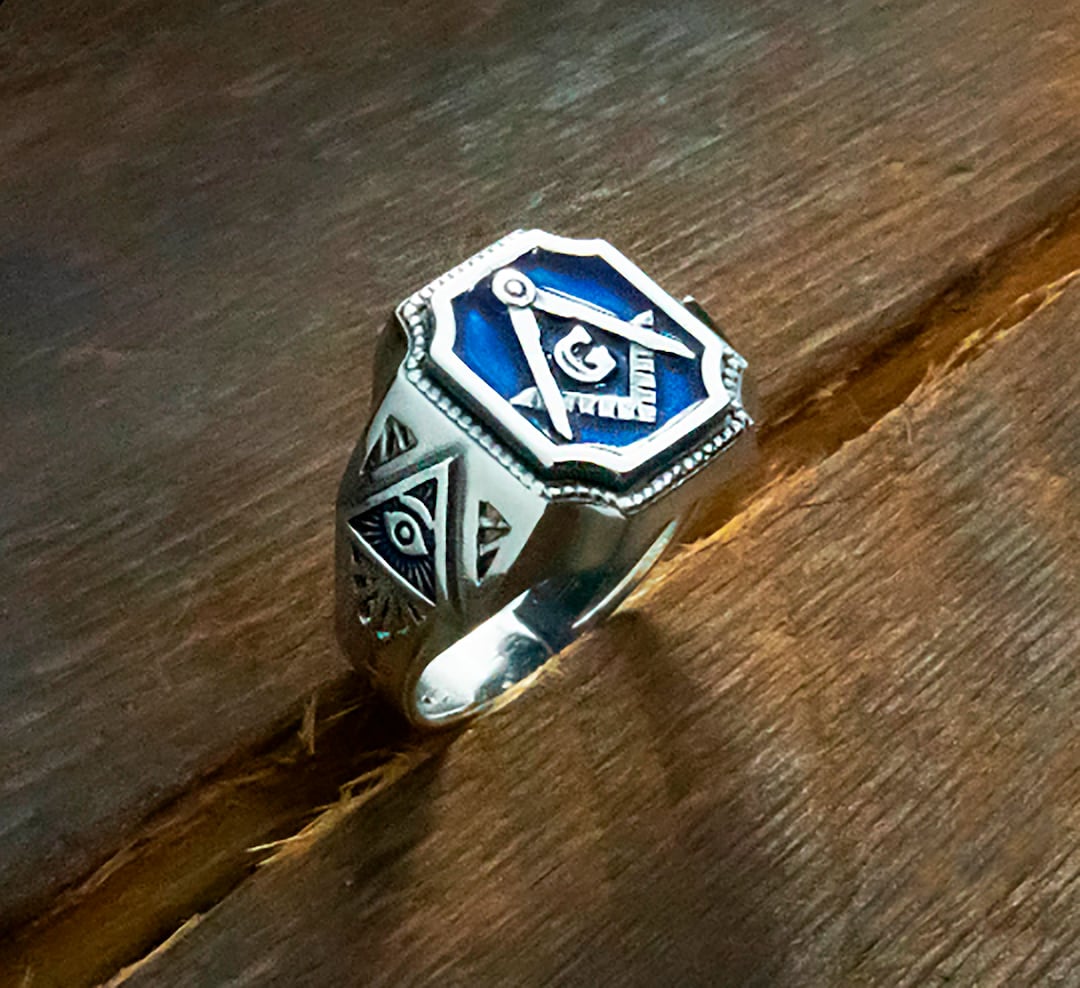 Freemason Ring Freemason Masonic Rings 925 Silver Ring - Etsy