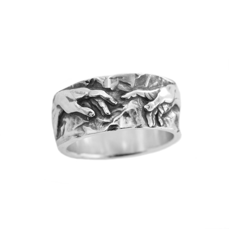 Hand of God Giving Life to Adam Ring Michelangelo Ring - Etsy