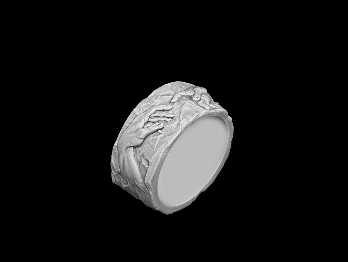 Hand of God Giving Life to Adam Ring Michelangelo Ring - Etsy