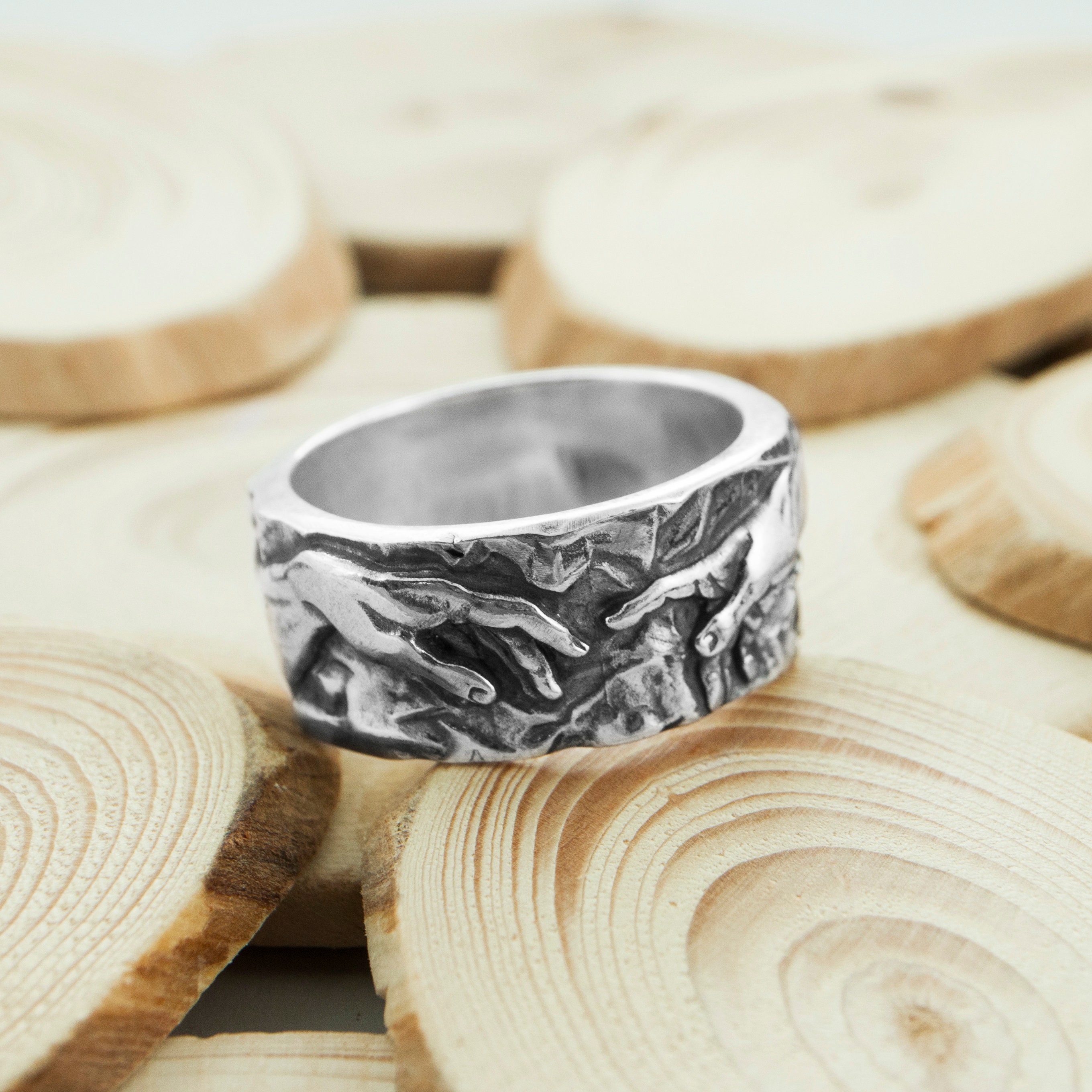 Hand of God Giving Life to Adam Ring, Michelangelo Ring - Etsy