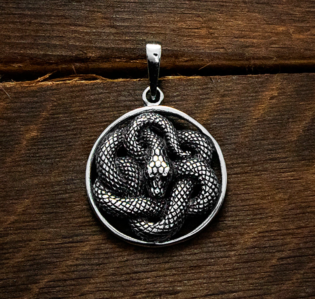 Necklace Snake Silver Pendant-snake Charm-snake Pendant 925 Sterling ...