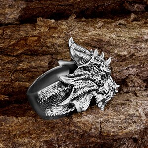 Sterling Silver Dragon Ring, Christmas Gift - Etsy