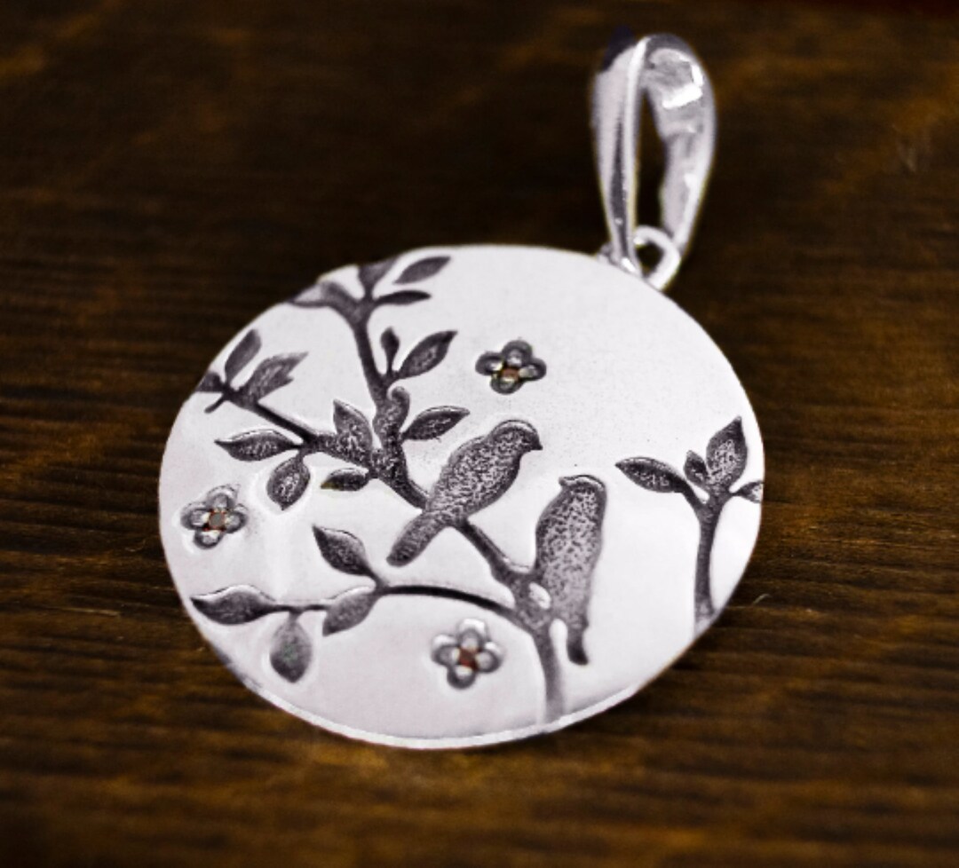 Birds on the Tree Pendant, 925 Sterling Silver Pendant With Birds ...