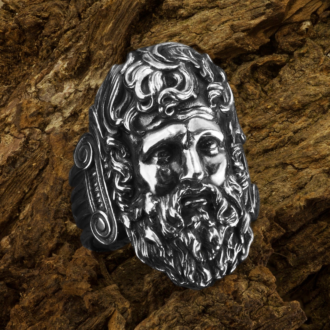 Signet Ring Men Zeus Jupiter - Fantasy Ring God, Greek Mythology ...