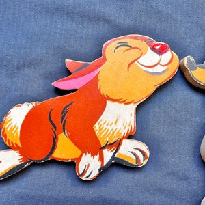 Vintage 1950s Disney Bambi Wood Hand Carved Painted Wall Pictures Walt ...