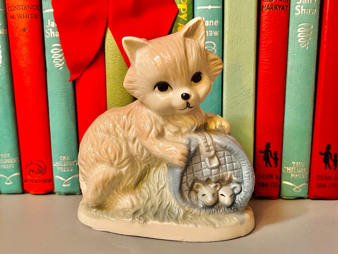 Vintage 1960s Kitsch Cat Kitten Mice Ornament Figure Figurine Ceramic ...