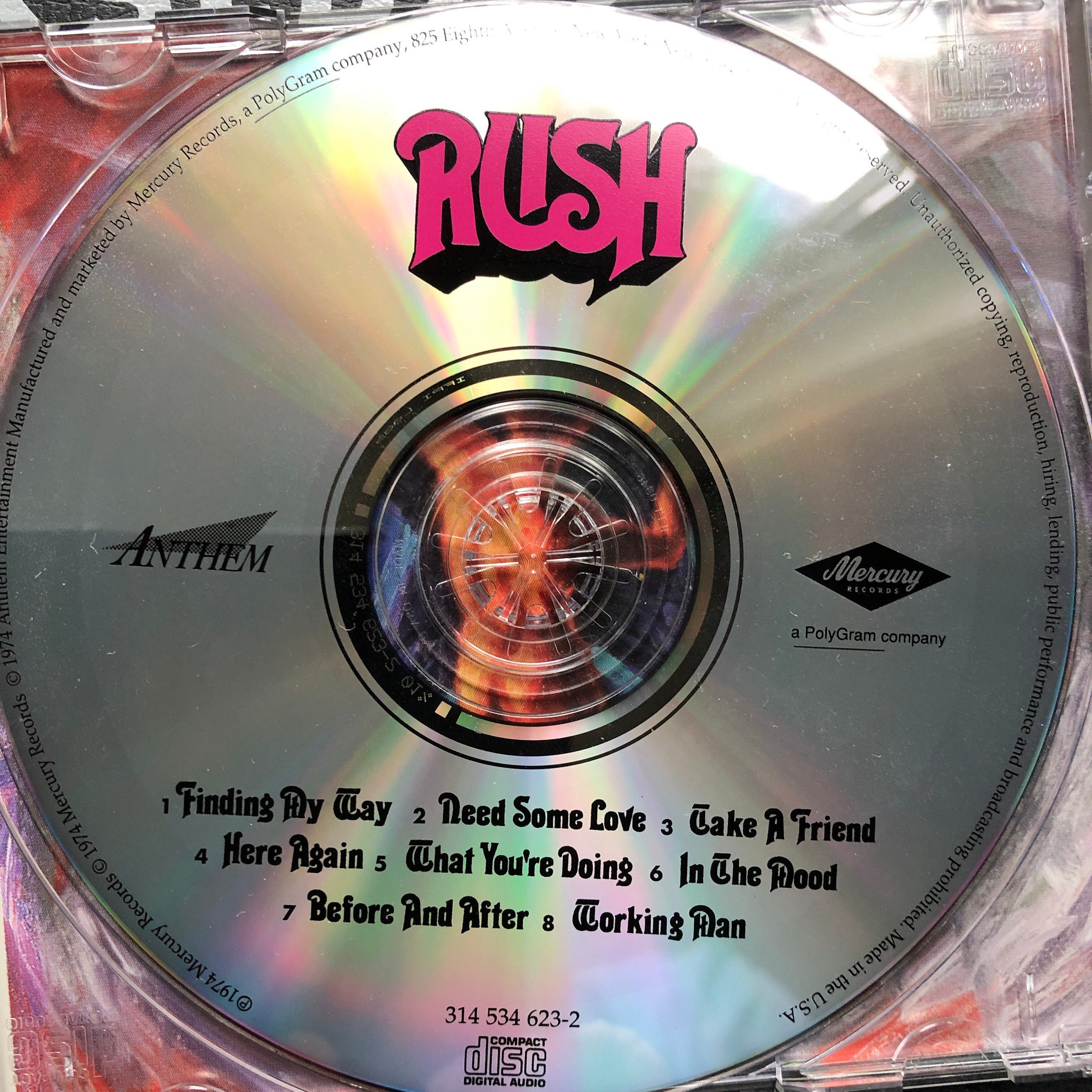Rush Rush debut Album 1974 Mercury Records CD Polygram 314 534 623-2 - Etsy